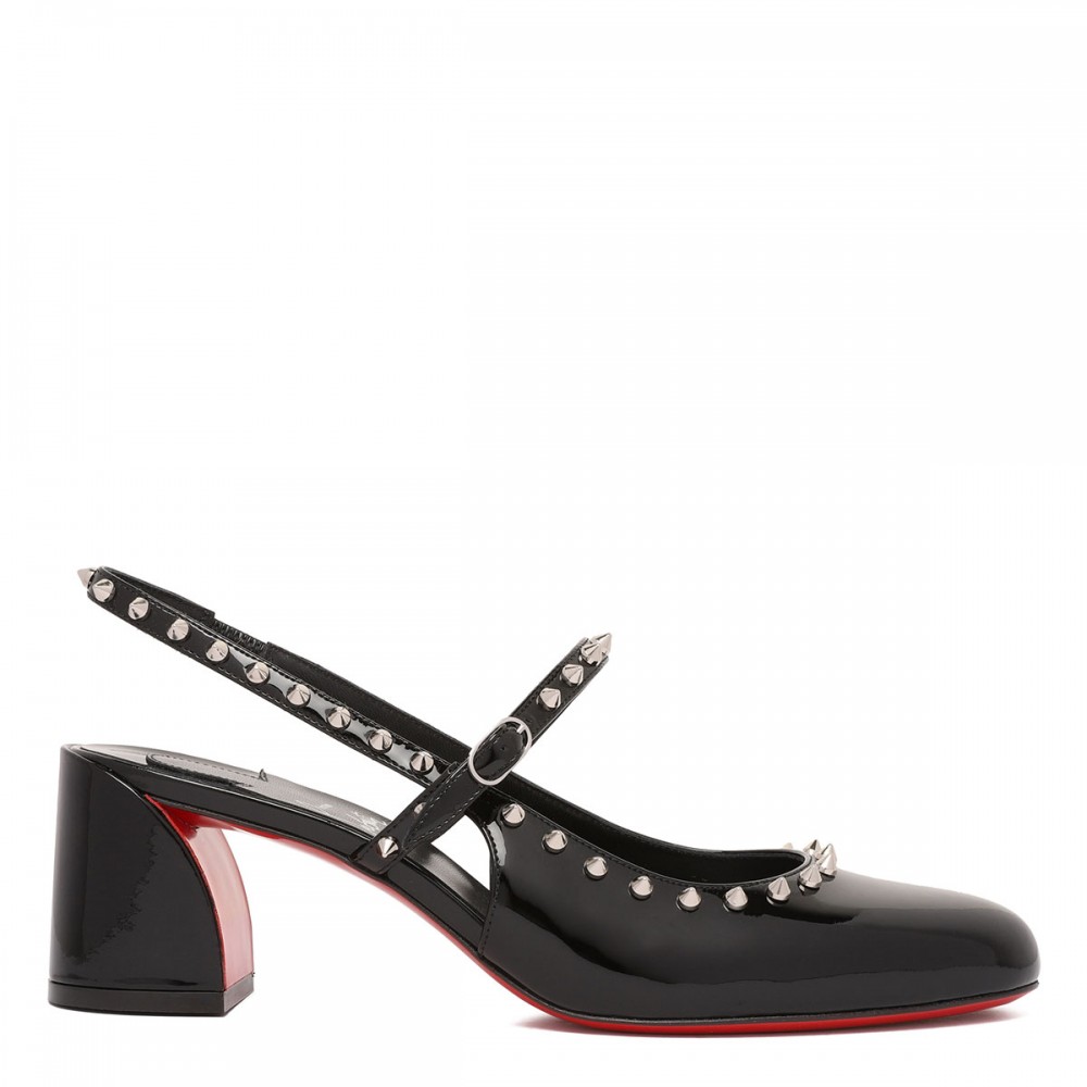 Janispikes 55 patent slingbacks | Le Noir - Unconventional Luxury